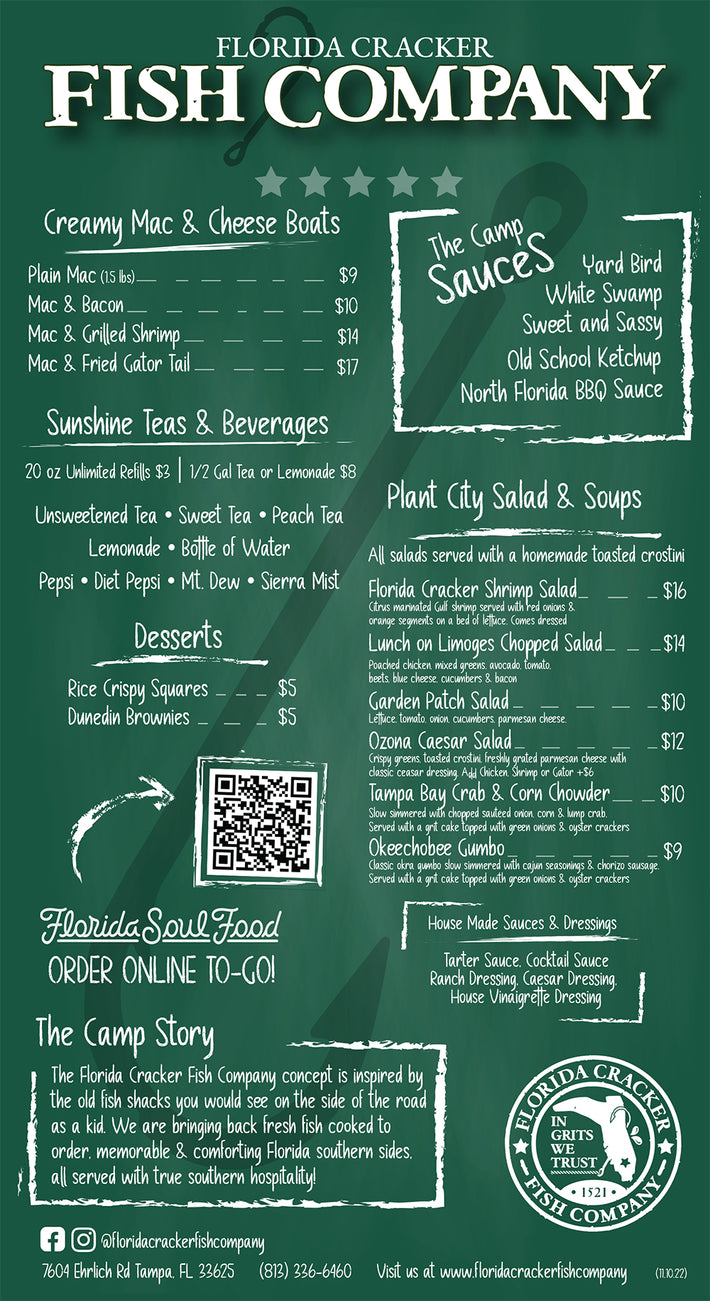 Our Menu – Florida Cracker Fish Company