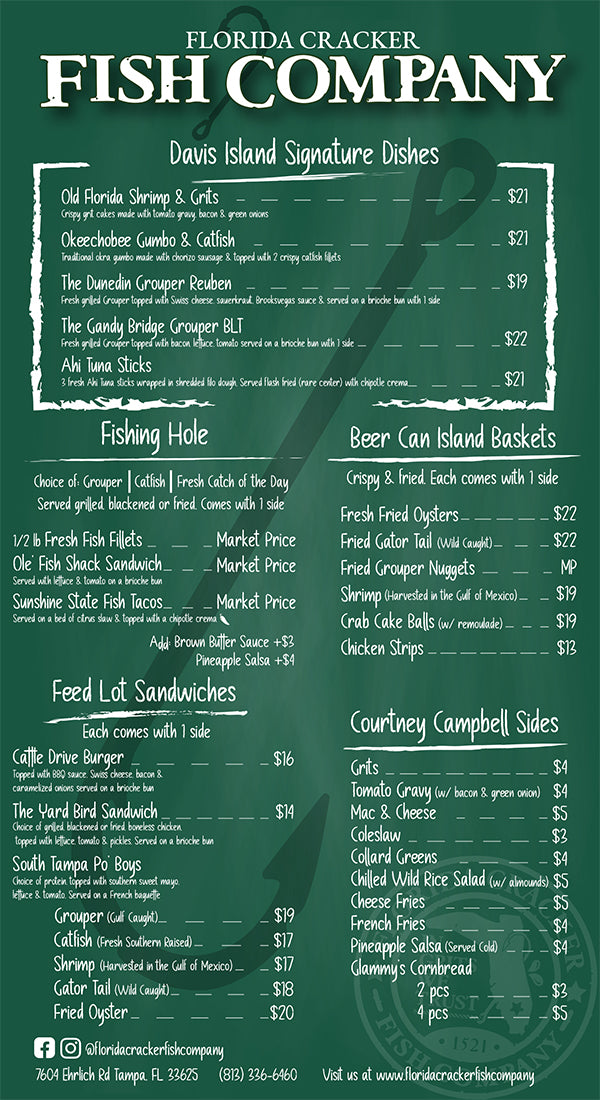 Our Menu – Florida Cracker Fish Company